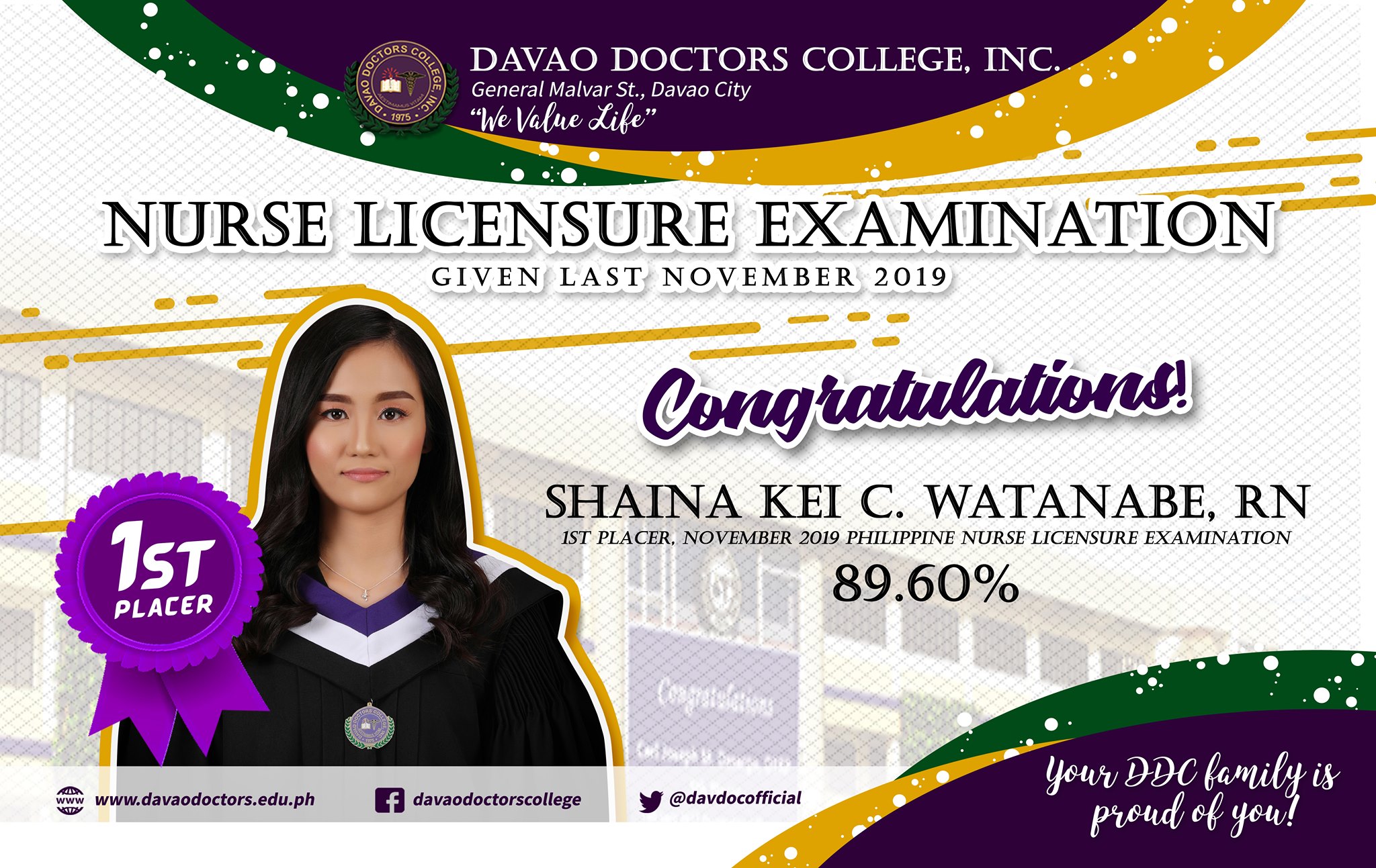 Davao Doctors College, Inc. – We value life