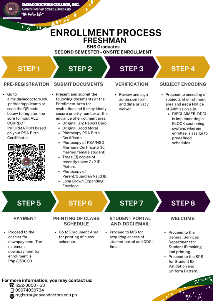 ENROLLMENT PROCESS – Davao Doctors College, Inc.