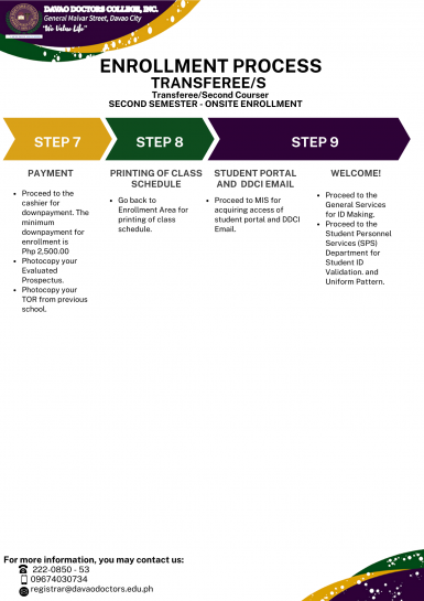 ENROLLMENT PROCESS – Davao Doctors College, Inc.