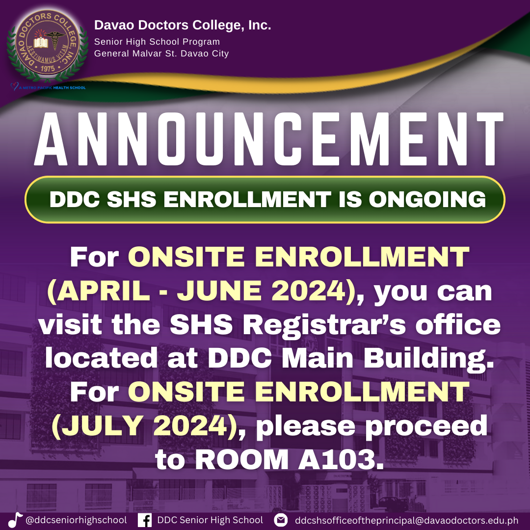 Admissions – Davao Doctors College, Inc.