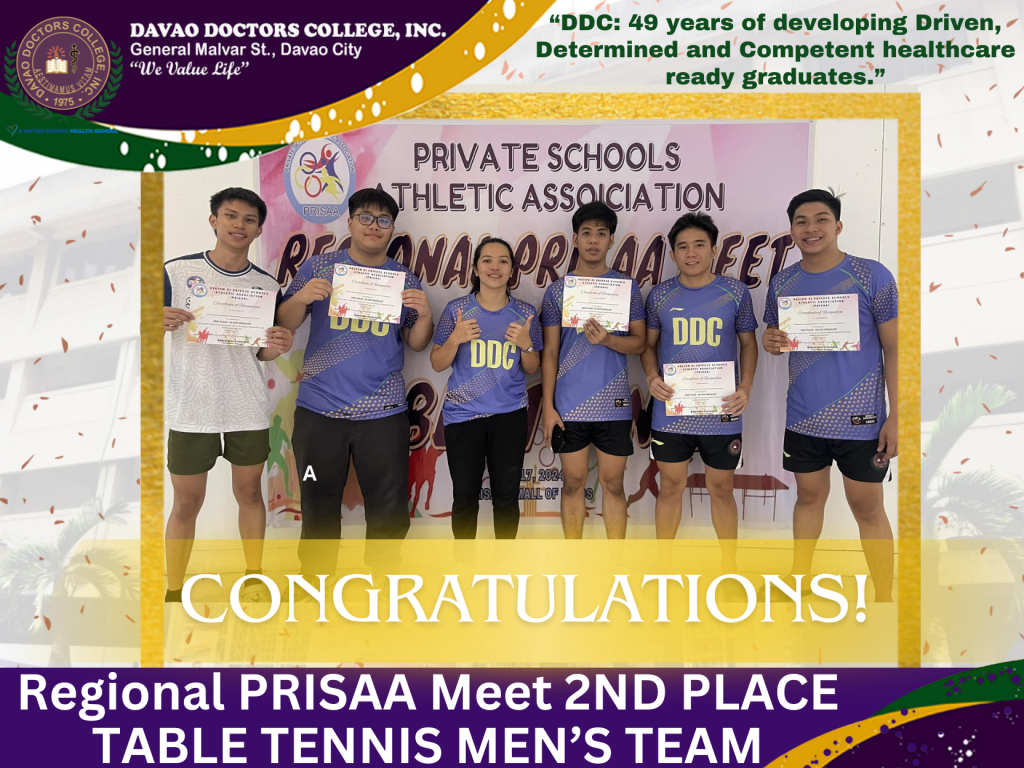 TABLE TENNIS REGIONAL PRISAA MEET WINNERS – Davao Doctors College, Inc.